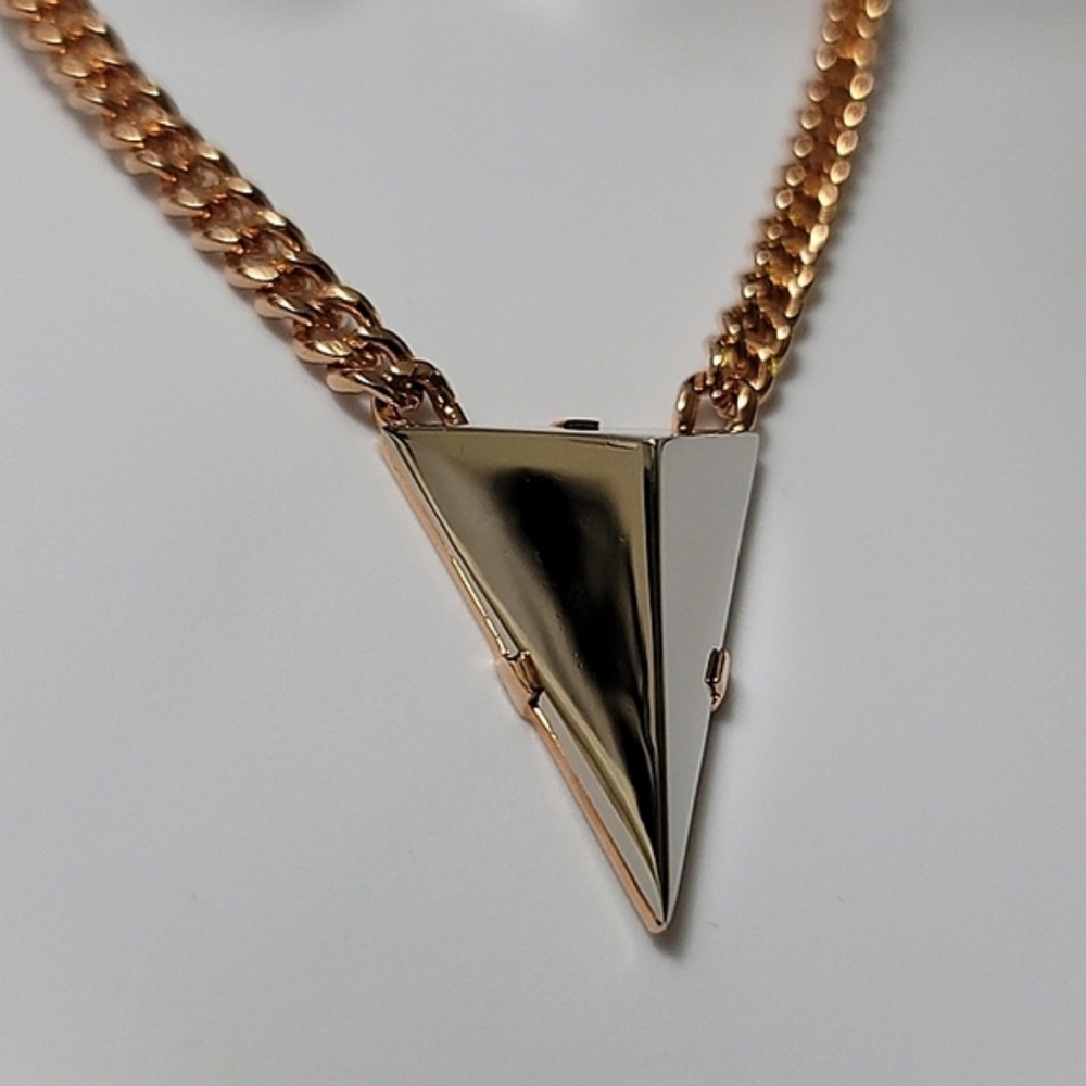 Coach Two Toned Pyramid Spike Necklace - Gem